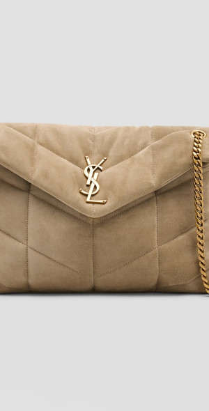 Saint Laurent - Lou Puffer Medium YSL Crossbody Bag in Quilted Suede