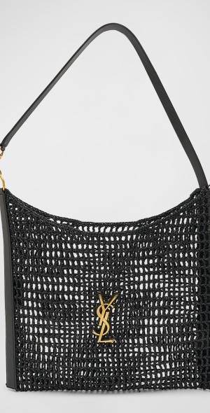 Saint Laurent - Netting YSL Raffia Shopping Tote Bag