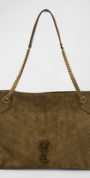 Saint Laurent - Niki Medium YSL Shopper Tote Bag in Quilted Suede