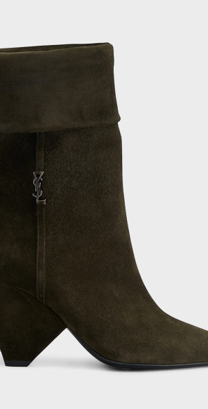 Saint Laurent - Niki Suede YSL Booties