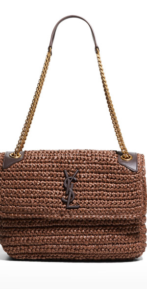 Saint Laurent - Niki YSL Monogram Medium Crocheted Shoulder Bag