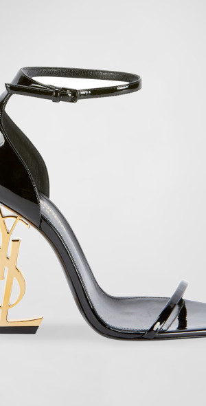 Saint Laurent - Opyum YSL Logo-Heel Sandals with Golden Hardware