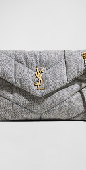 Saint Laurent - Puffer Medium YSL Denim Shoulder Bag