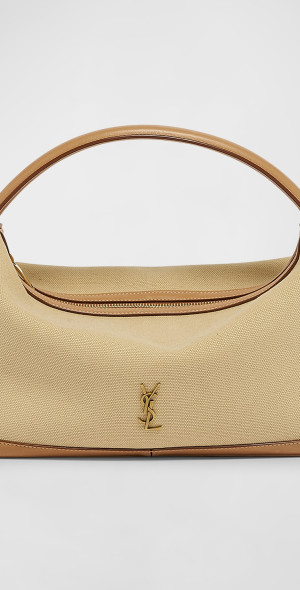 Saint Laurent - YSL Camera Top-Handle Bag in Canvas and Leather