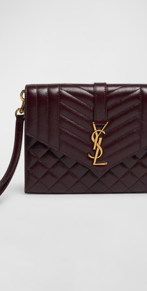 Saint Laurent - YSL Envelope Flap Pouch in Quilted Leather