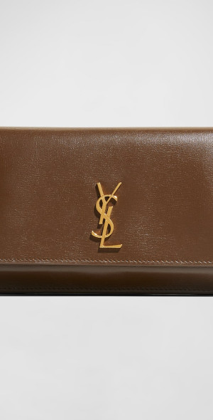 Saint Laurent - YSL Monogram Phone Holder Crossbody Bag in Leather