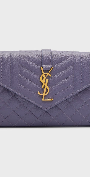 Saint Laurent - YSL Monogram Quilted Envelope Clutch Bag