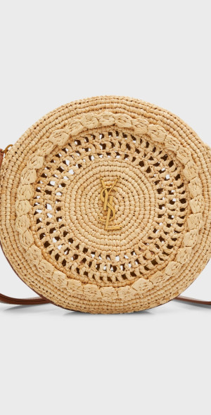 Saint Laurent - YSL Round Raffia Crossbody Bag