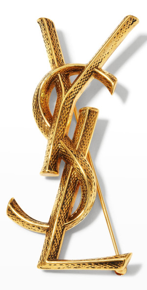 Saint Laurent - YSL Snake Textured Brooch