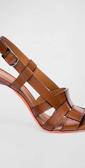 Santoni - Venere Woven Slingback Sandals