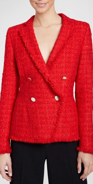 Santorelli - Alaia Double-Breasted Shimmer Tweed Jacket