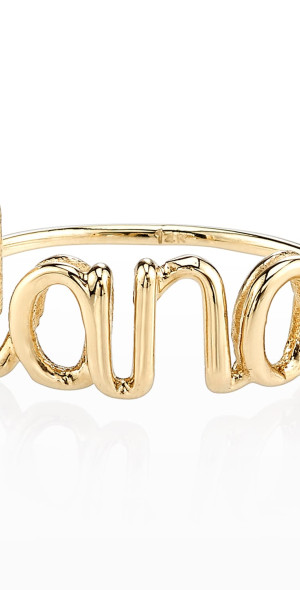 Sarah Chloe - Ava 14K Gold Custom Script Wire Ring