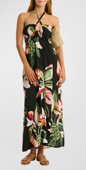 Sea Level Swim - Sundown Halter Bandeau Maxi Dress