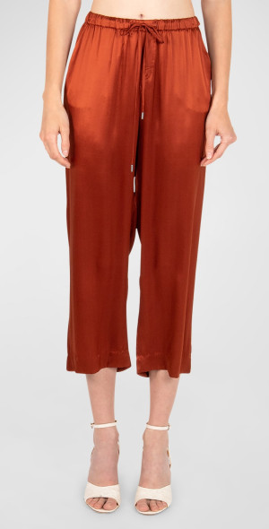 Secret Mission - Tina Silk Ankle Straight-Leg Pants