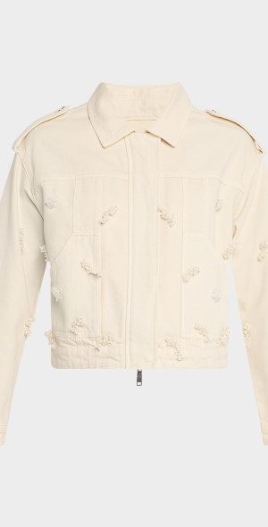 Self-Portrait - Floral Denim Jacket