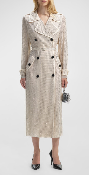 Self-Portrait - Rhinestone Trench Coat