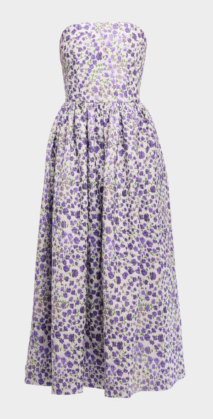 Shoshanna - Dana Floral-Print Strapless A-Line Dress