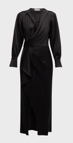 SIMKHAI - Talita Drape-Front Midi Dress