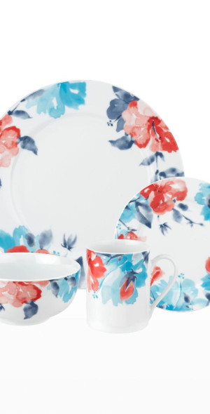 Spode - 16-Piece Floral Breeze Dinnerware Set