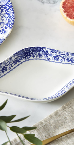 Spode - Blue Italian Brocato Diamond Dish