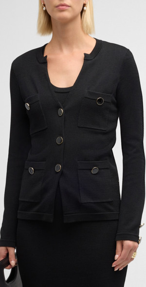 St. John - Santiago Knit Button-Down Jacket