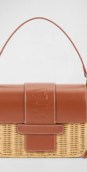 STAUD - Charli Flap Wicker Shoulder Bag