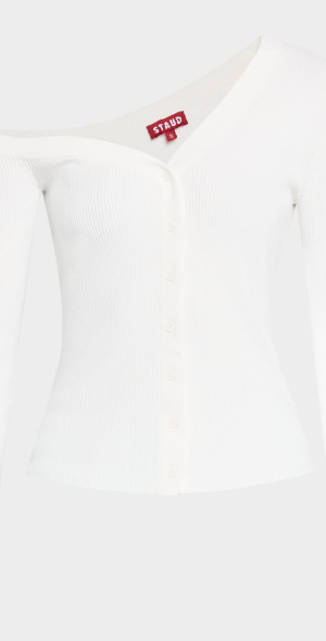 STAUD - Craftsman One-Shoulder Rib-Knit Sweater