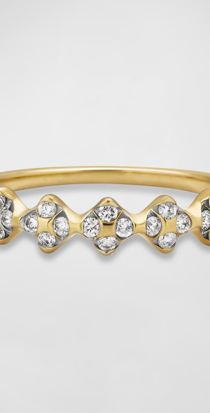 STONE AND STRAND - Diamond Flowers 10K Gold Ring