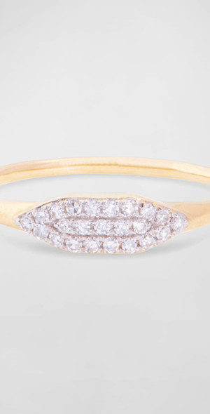 STONE AND STRAND - Diamond Line Signet Ring, Size 5-8