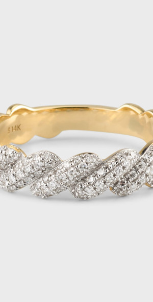 STONE AND STRAND - Fine Diamond Brioche Ring