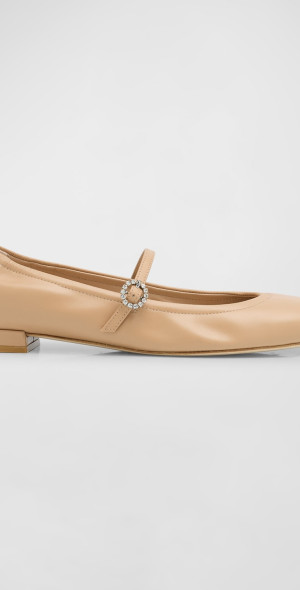Stuart Weitzman - Claris Leather Mary Jane Ballet Flats