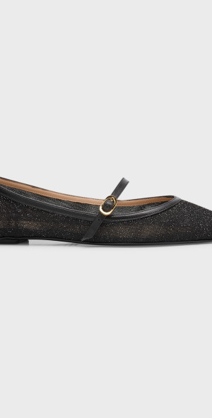 Stuart Weitzman - Emilia Shimmer Mary Jane Ballerina Flats