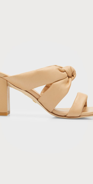 Stuart Weitzman - Playa Lambskin Knot Slide Sandals