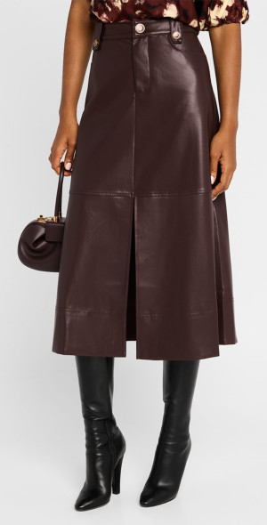 Tanya Taylor - Hudie Vegan Leather Skirt