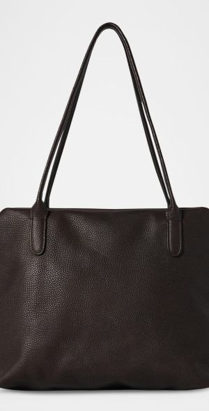THE ROW - Henri Shoulder Bag in Saddle Grain Leather
