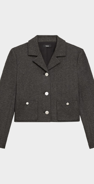 Theory - Boxy Cropped Patch Pocket Jacket