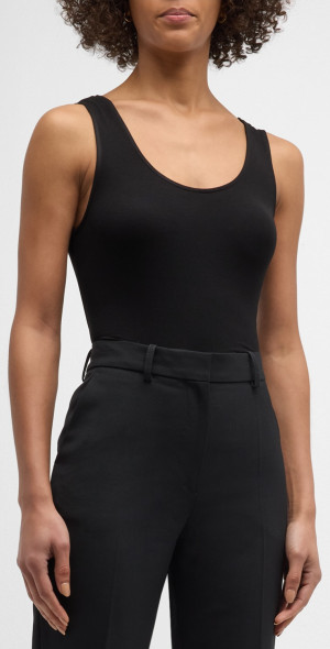 Theory - Deep Scoop Ribbed Tank Top