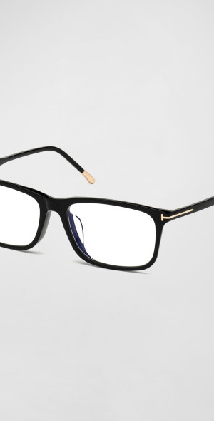 TOM FORD - Men's Blue Block Rectangle Acetate Optical Frames