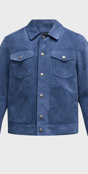 TOM FORD - Men's Brushed Suede Western Blouson Jacket