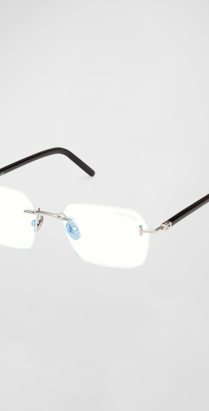 TOM FORD - Rimless Mixed-Media Rectangle Sunglasses
