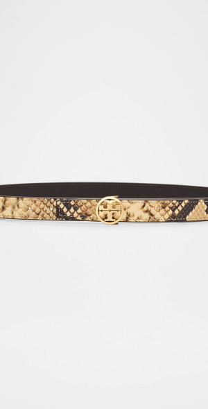 Tory Burch - Miller Snake-Embossed Leather Belt
