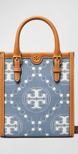 Tory Burch - T Monogram Mini Denim Tote Bag