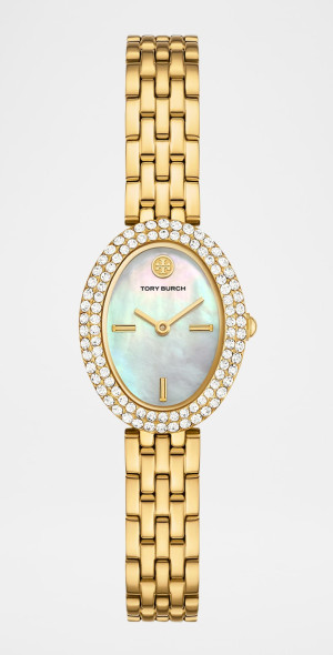 Tory Burch - The Oval Gold-Tone Stainless Steel Watch