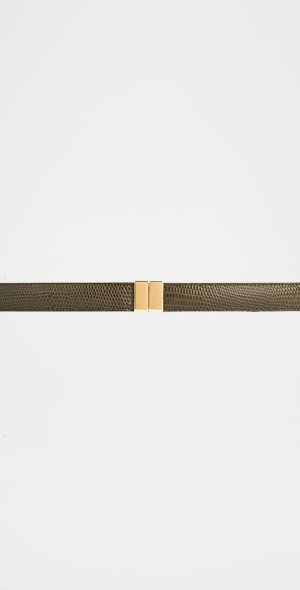 Toteme - Slide Clasp Lizard-Embossed Leather Belt