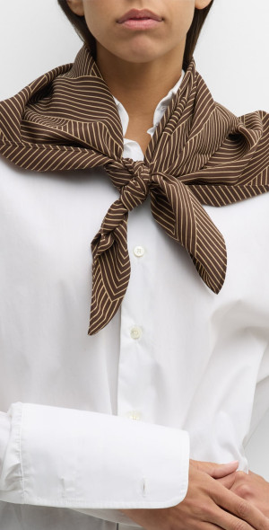 Toteme - Striped Monogram Silk Scarf