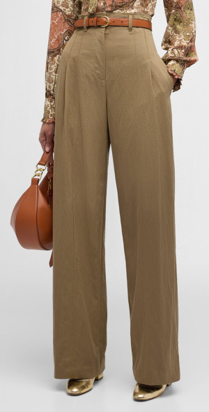 Ulla Johnson - Delvine High-Rise Pleated Wide-Leg Pants