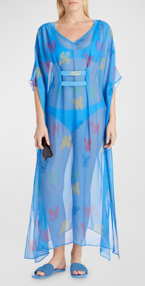 VALIMARE - Florence Sheer Butterfly Caftan Coverup