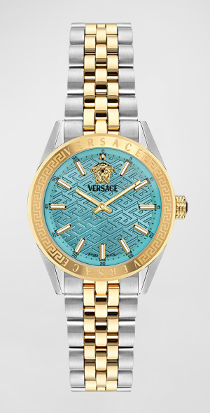 Versace - 36mm V-Code Watch with Bracelet Strap, Two Tone