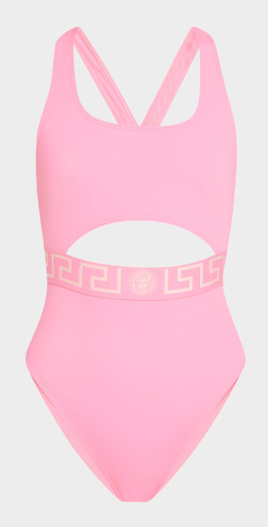 Versace - Greca Border Cutout One-Piece Swimsuit