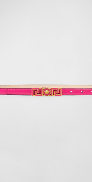 Versace - Greca Medusa Buckle Skinny Leather Belt